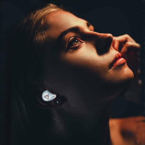 Wireless Bluetooth Headphones, with Charging Case, LCD Display, Noise Cancelling Microphone, HiFi Stereo Sound, 2000 mAh Charging Box, for Sport, Gaming