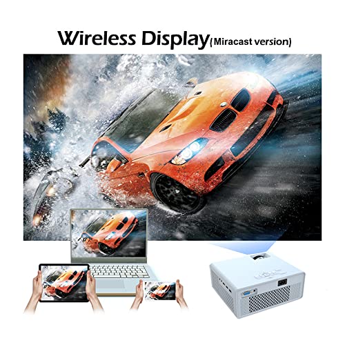 Native 1080P WiFi Bluetooth Projector(with 100" Metal Anti Light Screen),DIVCRE 9000L Full HD 220" Portable Projector , Home Theater Video Projector,Compatible with iOS,Android,HDMI,VGA,USB,AV