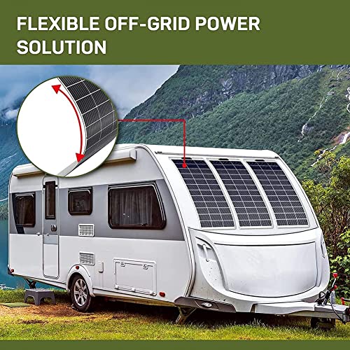 Solar Panel Solar Panel Kit 50W 18V Battery Charger Monocrystalline Pv Module with Solar Panel + Solar Controller + Car Charger + Battery Clip + Carabiner + Suction Cup, for Rv Camping Trail