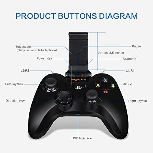 PXN Mfi Game Controller for Iphone Speedy(6603) IOS Gaming Controllers for Call of Duty Gamepad with Phone Clip for Apple TV, Ipad, IPhone (Black)