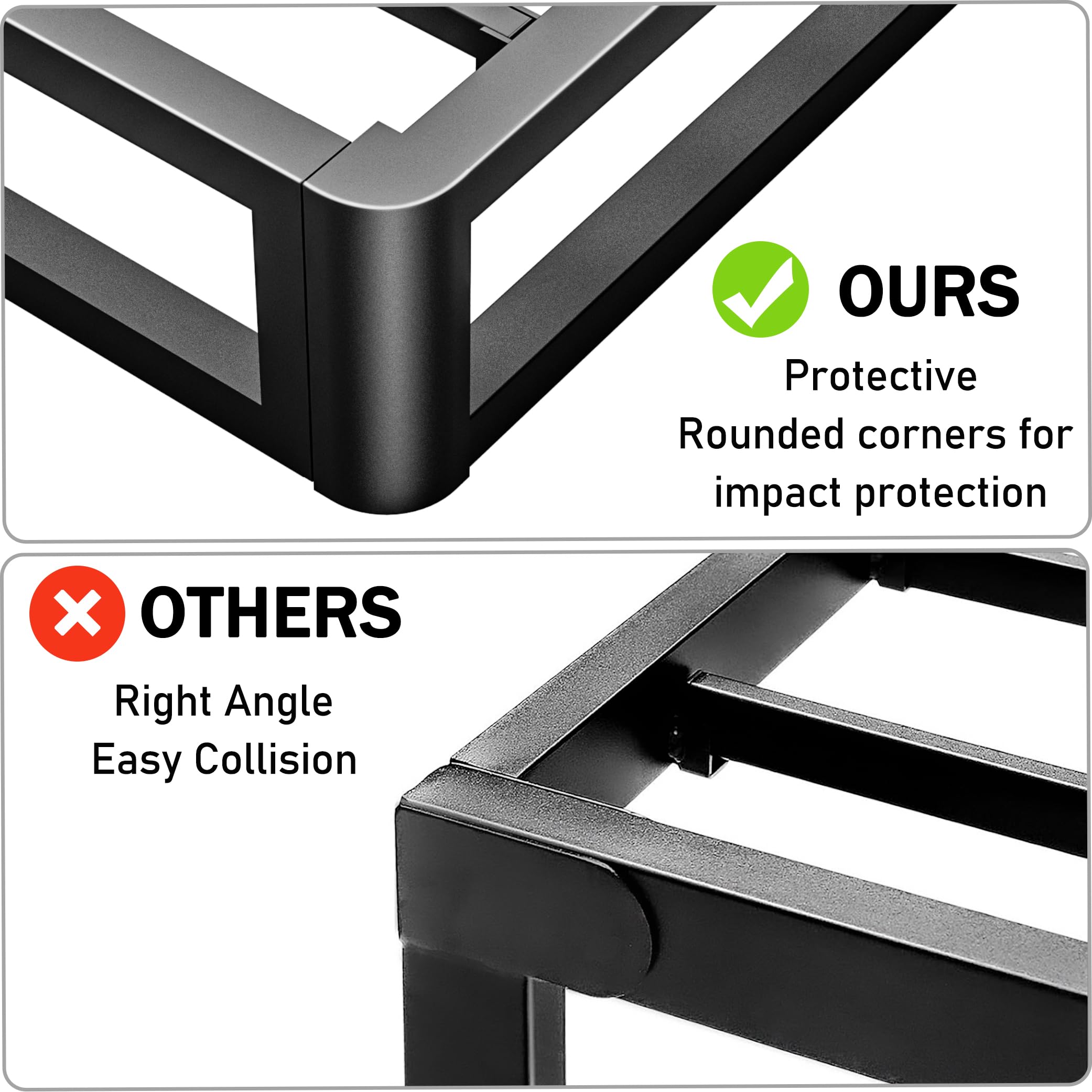 Firpeesy Upgrade Anti Bending and Round Corner Legs 10 inch Metal Twin Bed Frame 3500 LBS Heavy Steel Slats Support Platform Bed Frames No Box Spring Needed Platform Noise Free Easy Assembly