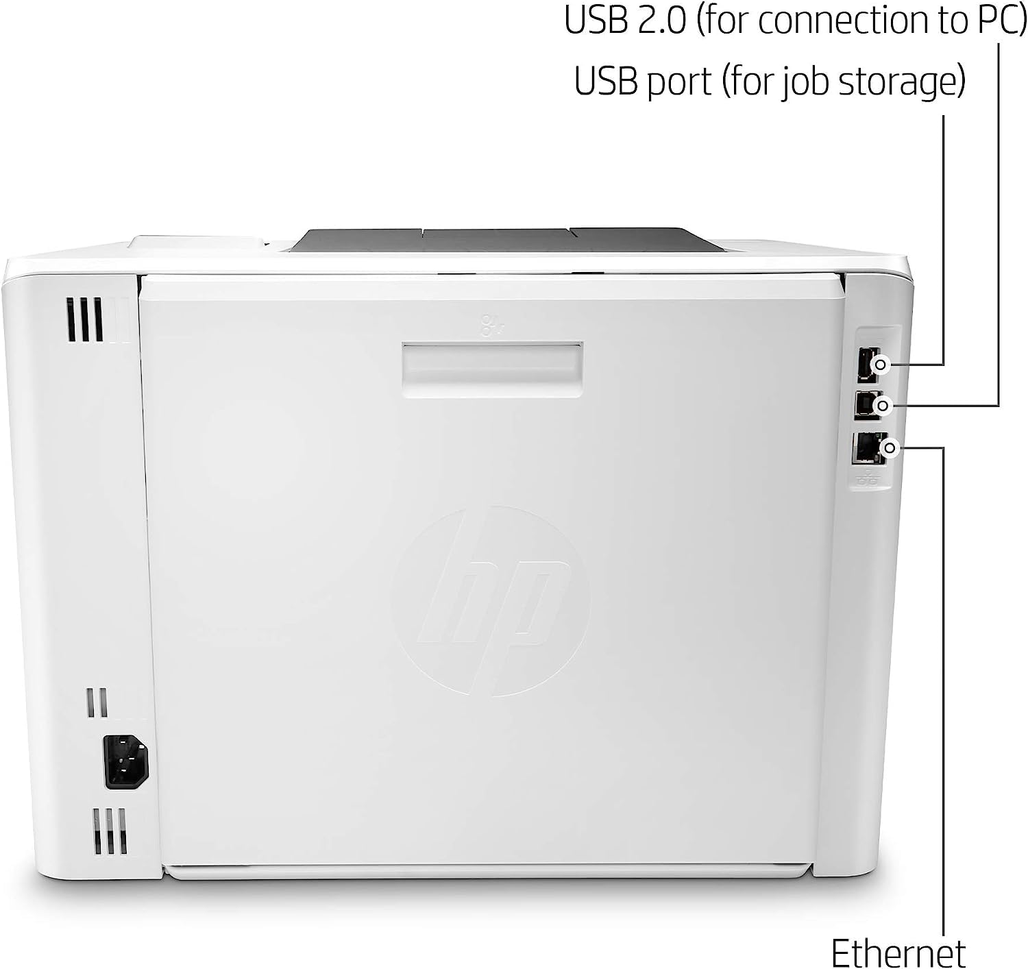 HP Color Laserjet Pro M454dn Single-Function Wired Laser Printer, Print only - Auto Duplex Printing, 8.5 x 14, 2-line Backlit LCD Display, 28 ppm, 600 x 600 dpi, USB, Ethernet, Cbmou Printer Cable
