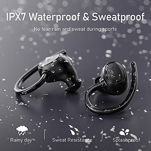 Wireless Earbud, Bluetooth 5.1 Headphones Sport Wireless Bluetooth Earphones in Ear Noise Cancelling Earbud with Mic Deep Bass, Earhooks Ear Buds IP7 Waterproof 48H Headset for Running Gym[2021 New]