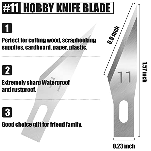 JTIEO 60 PCS Exacto Knife Blades High Carbon Steel #11 Replacement Hobby Blade Hobby Knife Blades Refills Art Blades with Storage Case Exacto Blade for Art, Craft, Scrapbooking, Stencil