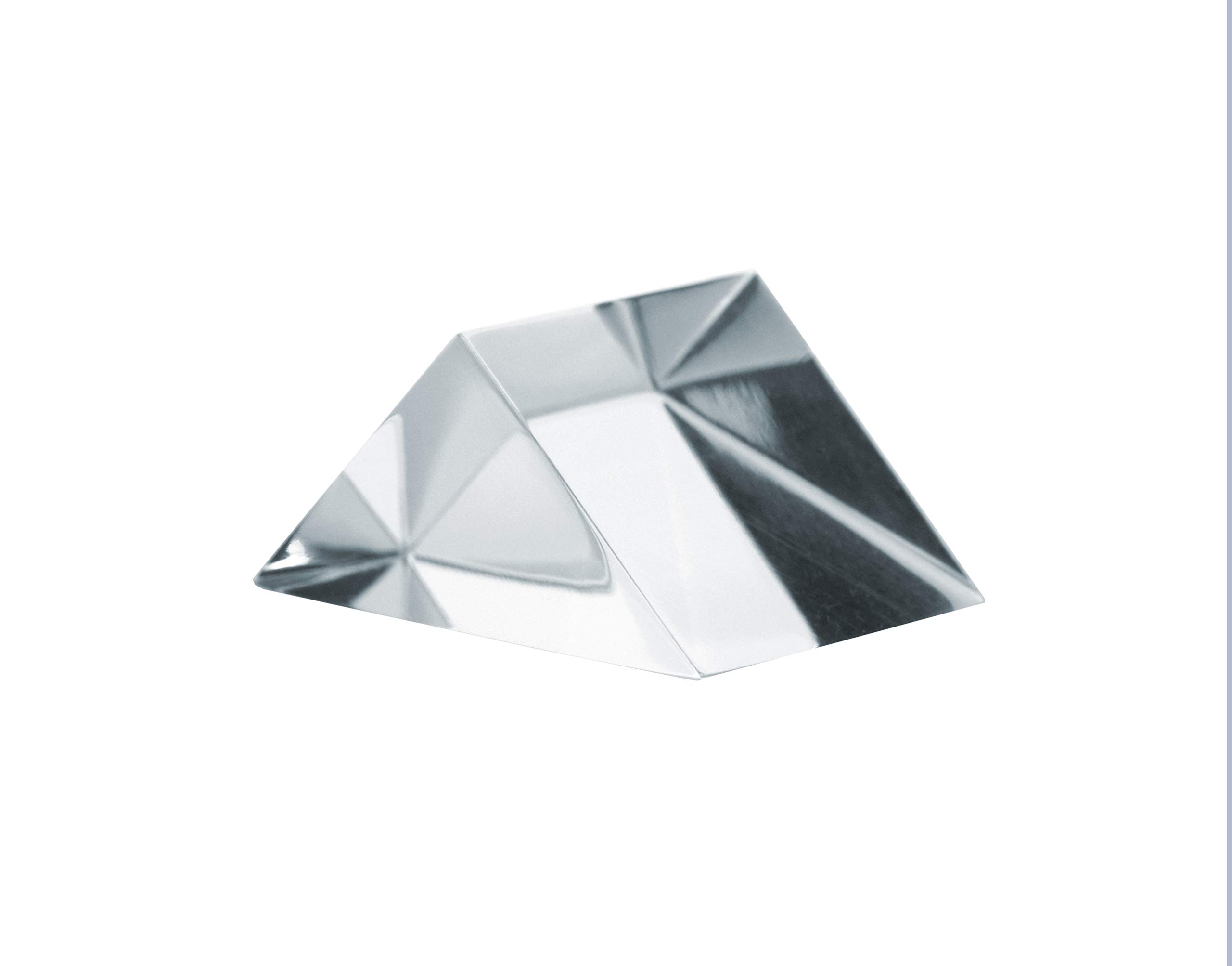 Right Angled Prism, 1" (25mm) Length, 1.4" (35mm) Hypotenuse - Triangular, 90x45x45 Degree Angles - Polished Acrylic - Excellent for Physics, Light Refraction & Wavelength Experiments - Eisco Labs