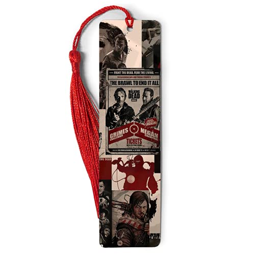 Bookmarks Ruler Metal The Bookography Walking Measure Dead Tassels Collage Bookworm for Markers Reading Gift Bibliophile Christmas Ornament Bookmark Book