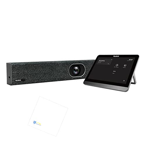 TWA Yealink Bundle of A20-020-TEAMS Zoom Collaboration bar with CTP18 Touch Panel with Microfiber Cloth Works with Zoom, RingCentral, Vonage, Teams Connects to PC, Mac, Cellphones and Softphones