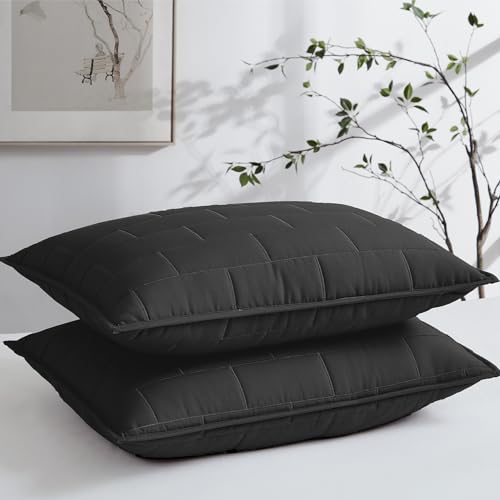 Southshore Fine Living, Inc. Oversized King Quilt Set, Brick Pattern Stitching, Lightweight Bedding Quilt, Soft Coverlet with Matching Pillow Shams, California King Quilt Sets Oversized, Black