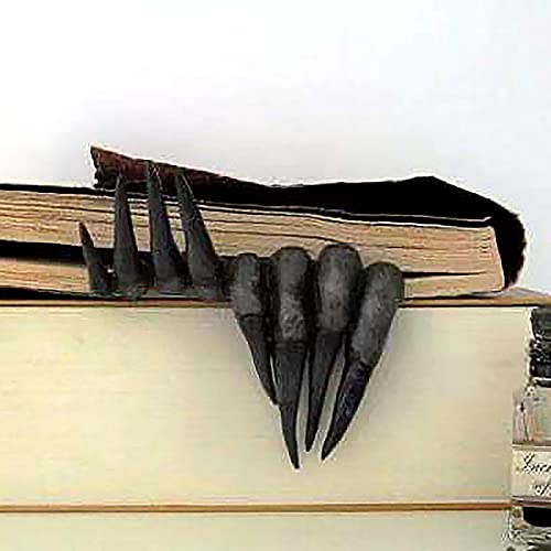 Creative 3D Bookmark - Devil's Hand Halloween Bookmark, Thriller Demon Hand Bookmark, Resin Claw Witch's Hand Festival Decor Novelty Cool Gifts (Black)