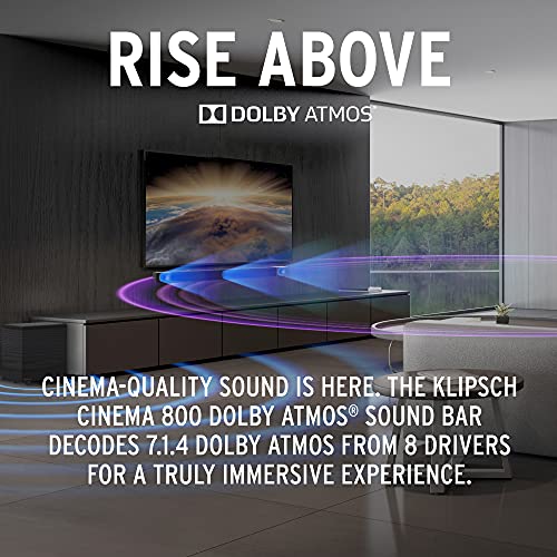 SAMSUNG QN85Q80BAFXZA 85" 4K Ultra HD Smart TV with a Klipsch CINEMA-800 3.1 Dolby Atmos Soundbar with 10" Wireless Subwoofer (2022)