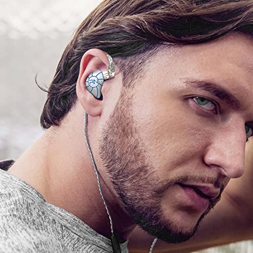 RevoNext in Ear Monitor Earbuds Wired HiFi Stereo Earbuds with Microphone Quadruple Drive Professional RH-215 in Ear Monitors for Musicians Drummers Singers Earbuds(White)