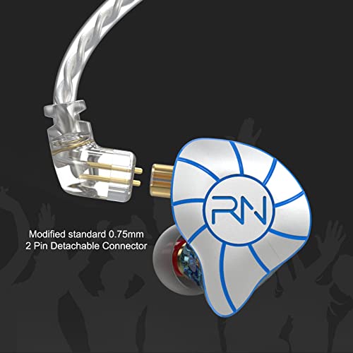 RevoNext in Ear Monitor Earbuds Wired HiFi Stereo Earbuds with Microphone Quadruple Drive Professional RH-215 in Ear Monitors for Musicians Drummers Singers Earbuds(White)