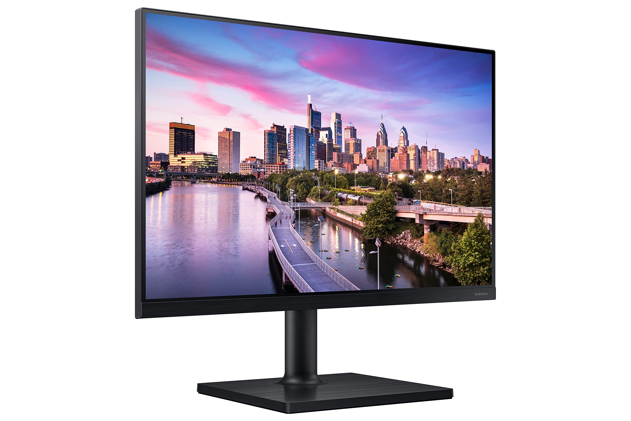 SAMSUNG FT45 Series 24-Inch WUXGA 1920 x 1200 Computer Monitor, 75Hz, IPS Panel, HDMI, DisplayPort, DVI, USB Hub, Built-in Speakers, Height Adjustable Stand, 3 Yr WRNTY (LF24T454GYNXZA),Black
