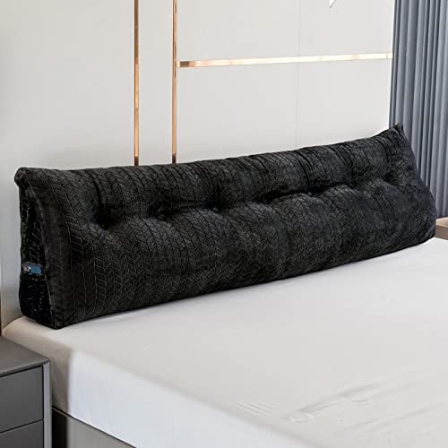 TerriTrophy Triangular Wedge Headboard Pillow Large Bolster Bed Rest Reading Pillow Backrest Positioning Support Bolster Cushion with Removable Cover