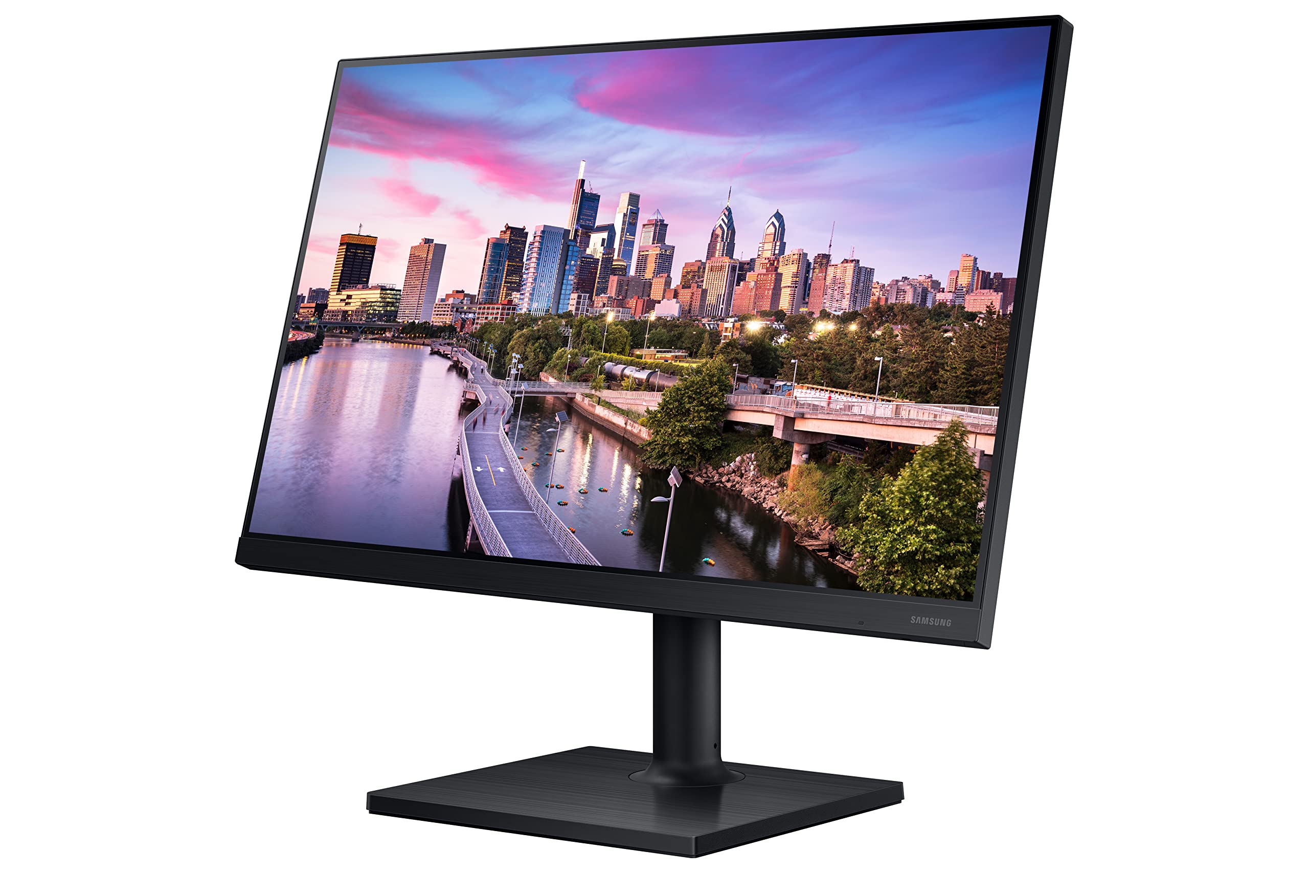 SAMSUNG FT45 Series 24-Inch WUXGA 1920 x 1200 Computer Monitor, 75Hz, IPS Panel, HDMI, DisplayPort, DVI, USB Hub, Built-in Speakers, Height Adjustable Stand, 3 Yr WRNTY (LF24T454GYNXZA),Black