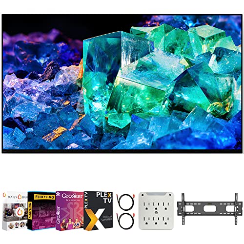 Sony XR55A95K 55 inch BRAVIA XR A95K 4K HDR OLED TV with Smart Google TV 2022 Model Bundle with Premiere Movies Streaming + 37-100 Inch TV Wall Mount + 6-Outlet Surge Adapter + 2X 6FT HDMI Cable