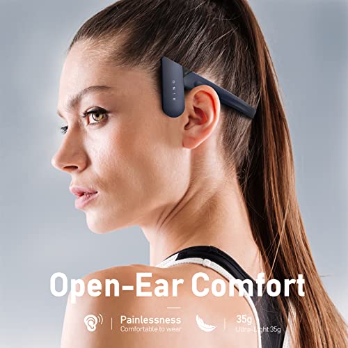 Mu6 Bone Conduction Headphones Replacement Open Ear Headphones Bluetooth with Microphone, Sweat Resistant Sports Headphones, 9+ Hours Playtime Headset for Music/Gaming/Running/Working
