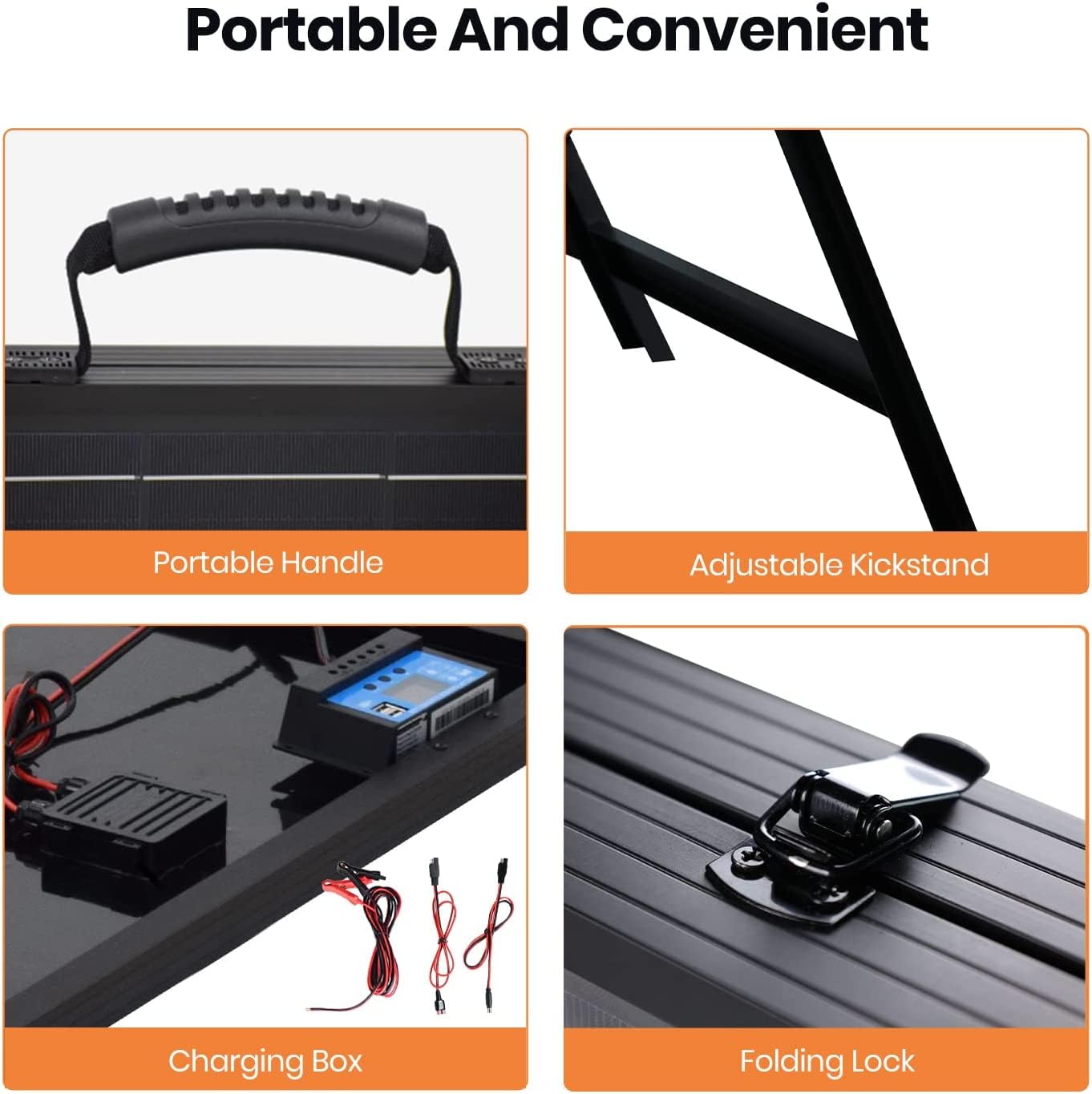 FlexSolar Solar Panel 100 Watt Foldable Waterproof PV Module SAE DC Anderson Output Power Charger with 20A PWM Controller for RV Battery, Power Station