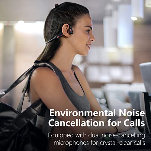 klatre Open Ear Bone Conduction Headphones Wireless Bluetooth 【2023 Version】 for Running/Cycling with Sweat Resistant&Waterproof, Sports Headset Outdoors with ENC Dual Mics for Clear Calls-Sunrise