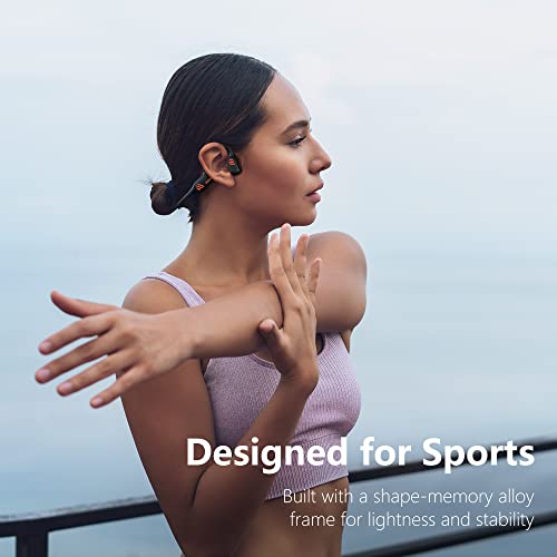 klatre Open Ear Bone Conduction Headphones Wireless Bluetooth 【2023 Version】 for Running/Cycling with Sweat Resistant&Waterproof, Sports Headset Outdoors with ENC Dual Mics for Clear Calls-Sunrise