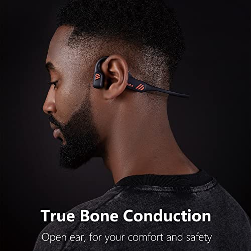 klatre Open Ear Bone Conduction Headphones Wireless Bluetooth 【2023 Version】 for Running/Cycling with Sweat Resistant&Waterproof, Sports Headset Outdoors with ENC Dual Mics for Clear Calls-Sunrise