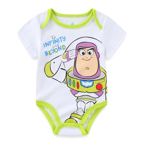 Disney Toy Story Woody, Buzz Lightyear and Rex Boys 3 Pack Bodysuit Creeper for Newborn and Infant