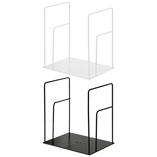 IEASEsd File Sorters 1 Pair Rectangle Bookends Book Stand Support Desktop Office Magazine Organizer