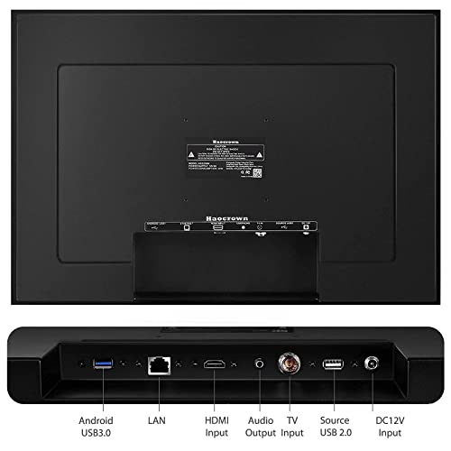 【H2 Chip Android 11.0 System & 500 cd/㎡ High-Brightness 2023 Model】Haocrown 21.5-Inch Touchscreen Bathroom TV IP66 Waterproof Smart Mirror TV 1080P LED TV Built-in ATSC Tuner Wi-Fi Bluetooth(8GB+64GB)