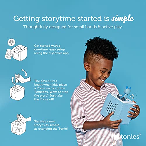 Toniebox Audio Player Starter Set with Chase, Skye, Marshall, and Playtime Puppy - Listen, Learn, and Play with One Huggable Little Box - Light Blue