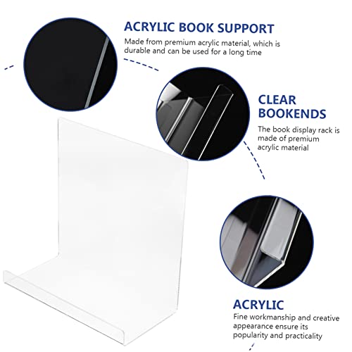 ULTECHNOVO 3pcs Transparent Tablet Holder Book Display Stand Music Folder Shelves for Books File Folder Organizer Office Bookends Desktop Bookend Material Student Acrylic Shelf Book Stoppers