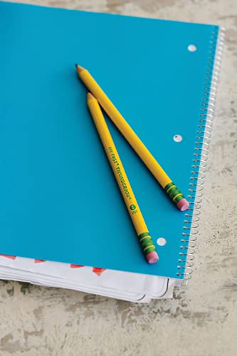TICONDEROGA My First Pencils, Wood-Cased #2 HB Soft, Pre-Sharpened with Eraser, Includes Bonus Sharpener, Yellow, 5 Piece (Pack of 1)(33309)