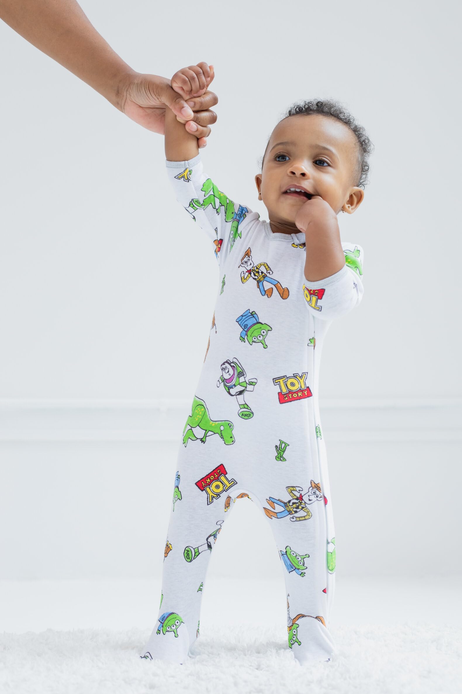 Disney Pixar Toy Story Buzz Lightyear Woody Infant Baby Boys 2 Pack Zip Up Sleep N' Play Coveralls 24 Months