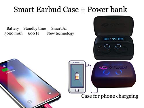 UScarmen Wireless Earbuds New Technology Air 4 mics Bluetooth 5.0 Earbud Touch Control USB-C Quick Charge deep Bass in-Ear Detection Headphones (Black F8)
