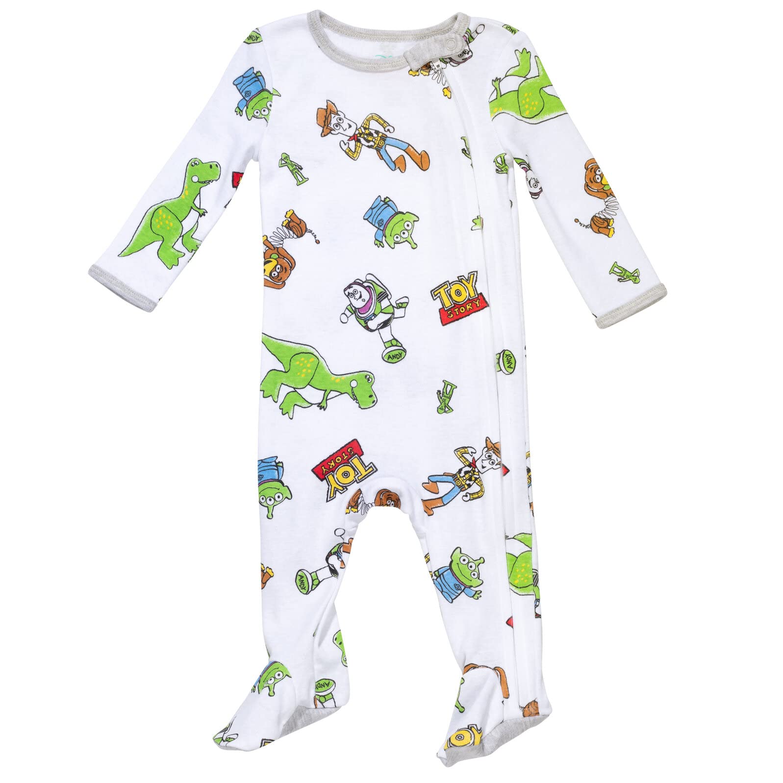 Disney Pixar Toy Story Buzz Lightyear Woody Infant Baby Boys 2 Pack Zip Up Sleep N' Play Coveralls 24 Months