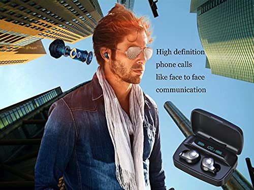 UScarmen Wireless Earbuds New Technology Air 4 mics Bluetooth 5.0 Earbud Touch Control USB-C Quick Charge deep Bass in-Ear Detection Headphones (Black F8)