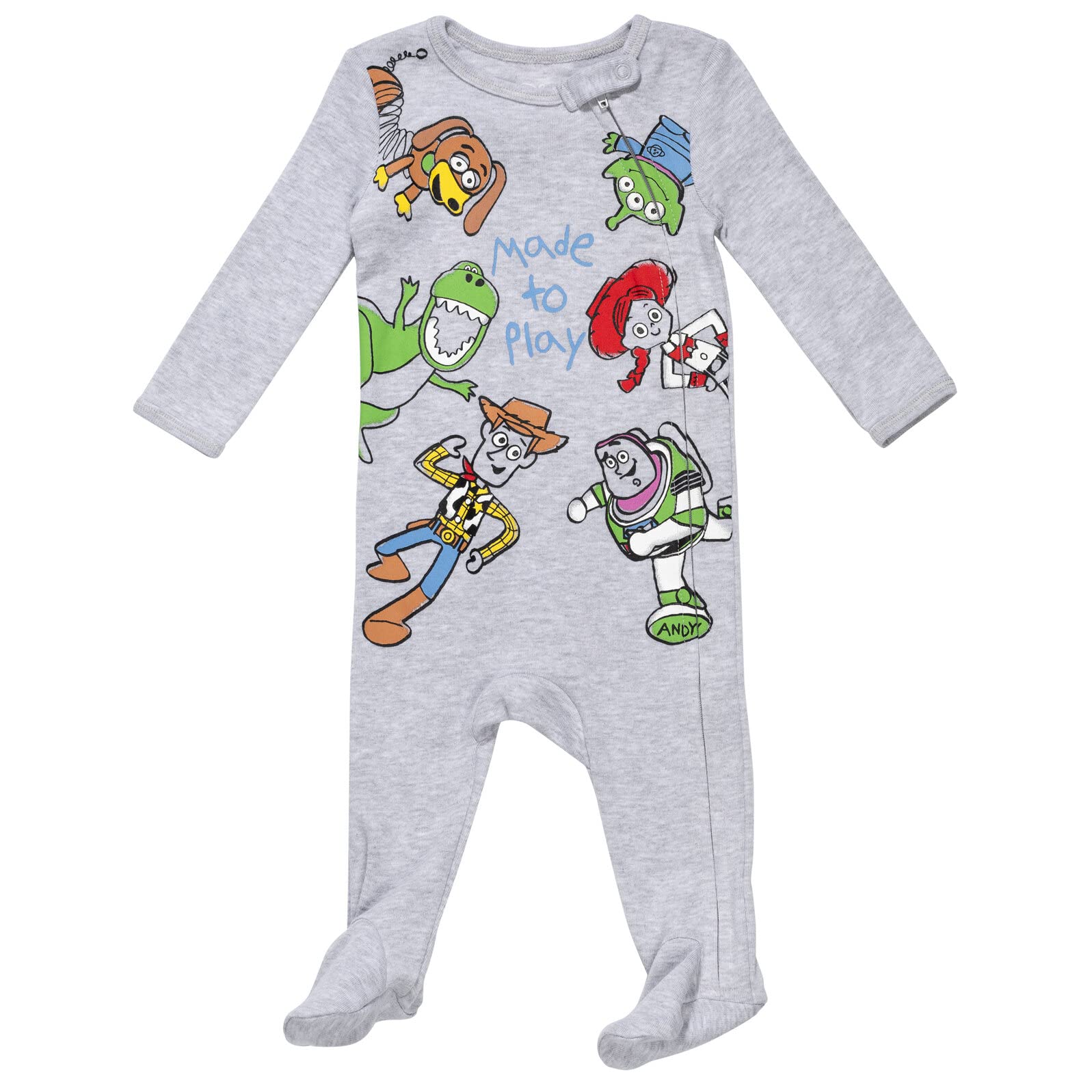 Disney Pixar Toy Story Buzz Lightyear Woody Infant Baby Boys 2 Pack Zip Up Sleep N' Play Coveralls 24 Months