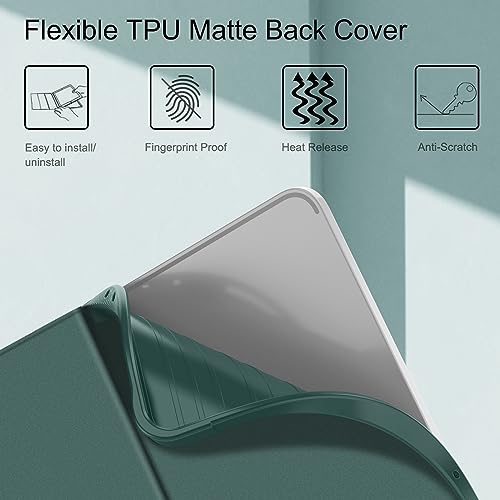 Fintie Keyboard Case for iPad Pro 11-inch (4th / 3rd Generation) 2022/2021 - Soft TPU Back Cover with Magnetically Detachable Bluetooth Keyboard, Also Fit iPad Pro 11" 2nd / 1st Gen, Midnight Green