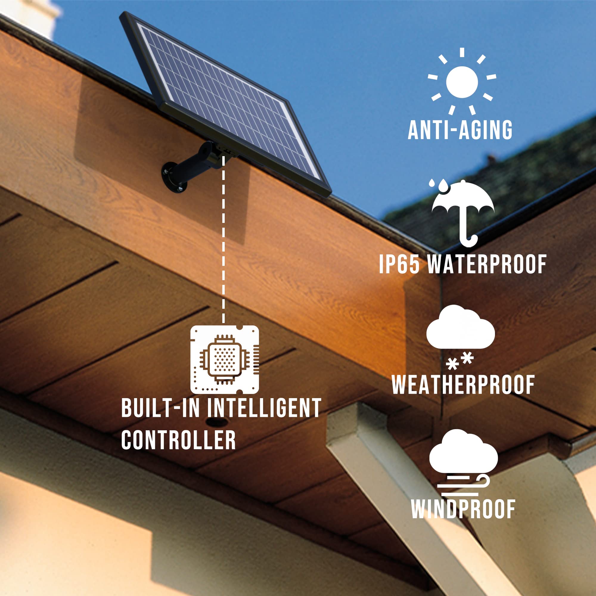 POWOXI Solar Panel 12V 6W Car Solar Battery Charger Maintainer + Charge Controller Waterproof Solar Trickle Charger Adjustable Mount Bracket Alligator Clip for Gate Opener, Cars, etc.