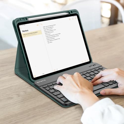 Fintie Keyboard Case for iPad Pro 11-inch (4th / 3rd Generation) 2022/2021 - Soft TPU Back Cover with Magnetically Detachable Bluetooth Keyboard, Also Fit iPad Pro 11" 2nd / 1st Gen, Midnight Green