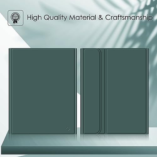 Fintie Keyboard Case for iPad Pro 11-inch (4th / 3rd Generation) 2022/2021 - Soft TPU Back Cover with Magnetically Detachable Bluetooth Keyboard, Also Fit iPad Pro 11" 2nd / 1st Gen, Midnight Green