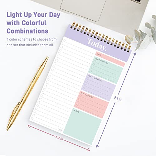 S&O Daily Planner Notepad for Productivity - 52 Page Daily To Do Planner - Undated Planner and Organizer - Daily To Do List Planner - Coiled Daily Task Planner - Daily Organizer Planner - MAUVE