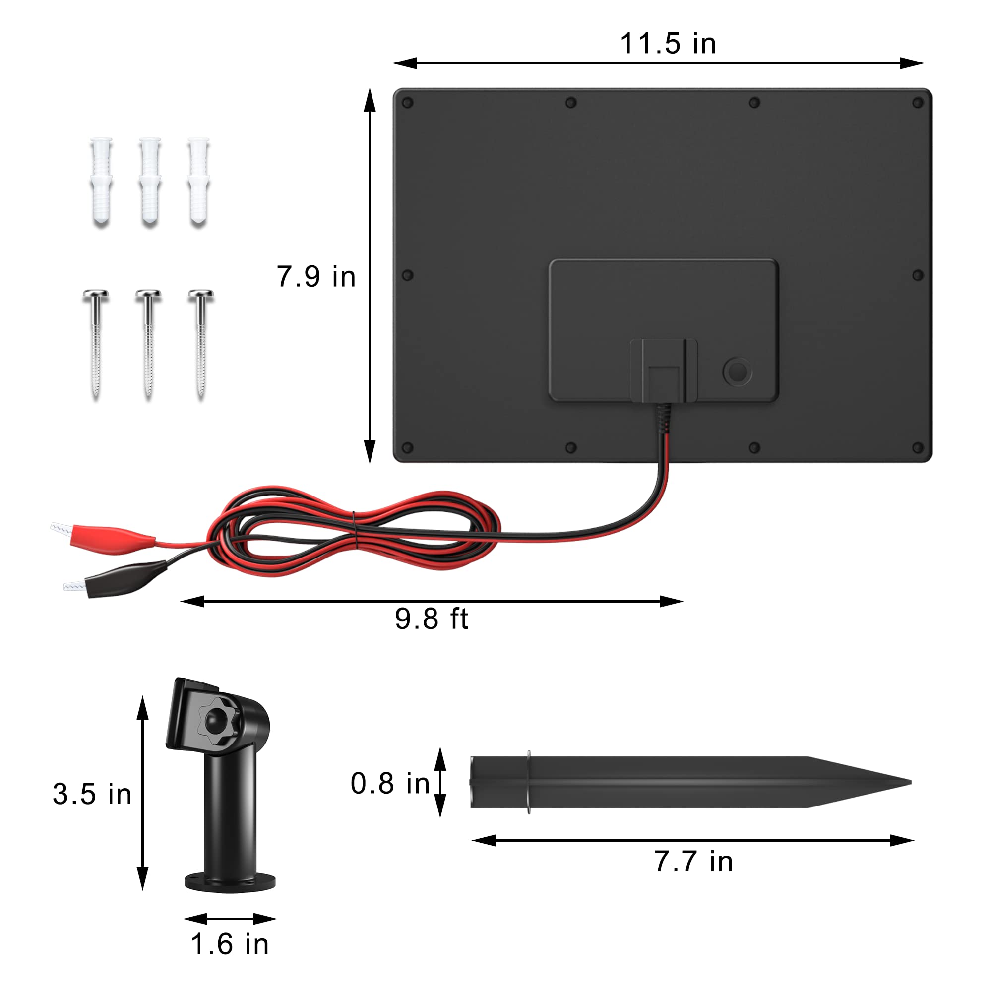 POWOXI Solar Panel 12V 6W Car Solar Battery Charger Maintainer + Charge Controller Waterproof Solar Trickle Charger Adjustable Mount Bracket Alligator Clip for Gate Opener, Cars, etc.