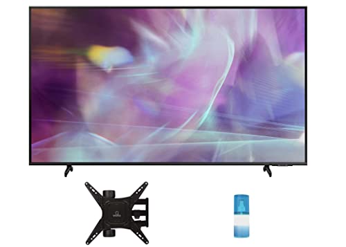 SAMSUNG QN32Q60AA 32" QLED Q60 Series 4K Smart TV Titan Gray with a Walts TV Medium Full Motion Mount for 32"-65" Compatible TV's and Walts HDTV Screen Cleaner Kit (2021)