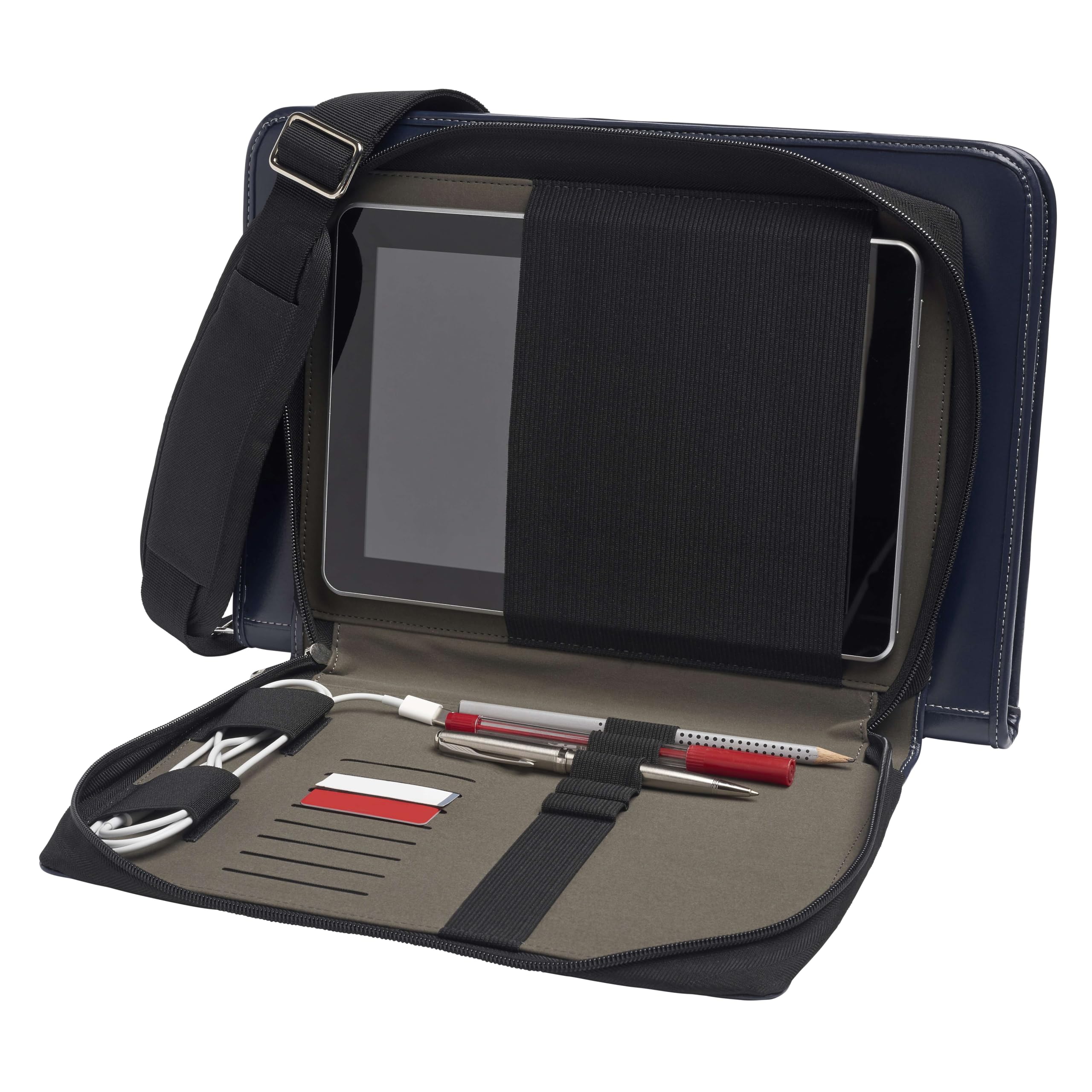 Broonel Blue Leather Laptop Messenger Case - Compatible with ASUS Vivobook 16X M1603QA 16.0 WUXGA Laptop