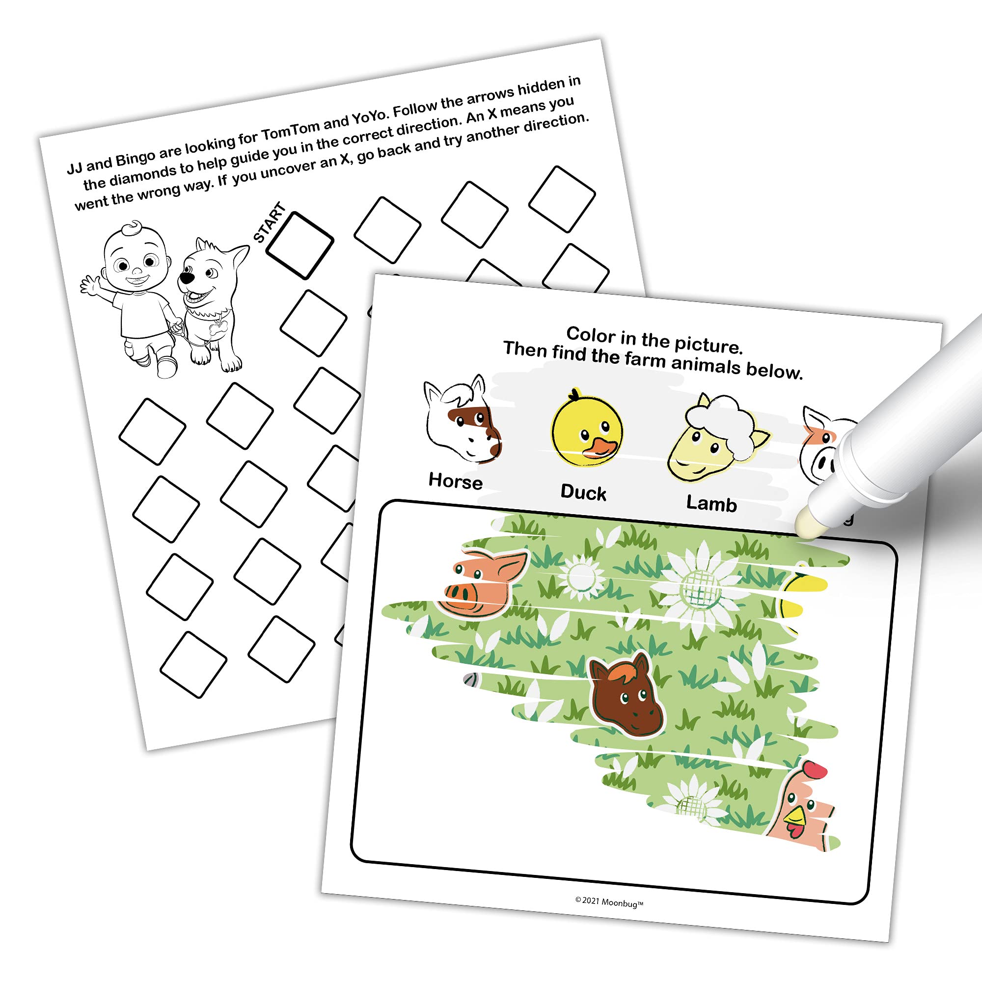 Bendon CoComelon 20 Page Imagine Ink Coloring Book with 1 Mess Free Marker