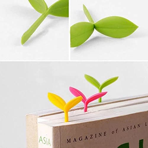 1Pcs Sprout Bookmark, Creative Mini Silicone Grass Buds Bookmarks Practical Little Leaves Bookmark for Bookworm Book Lovers Reading(Pink)