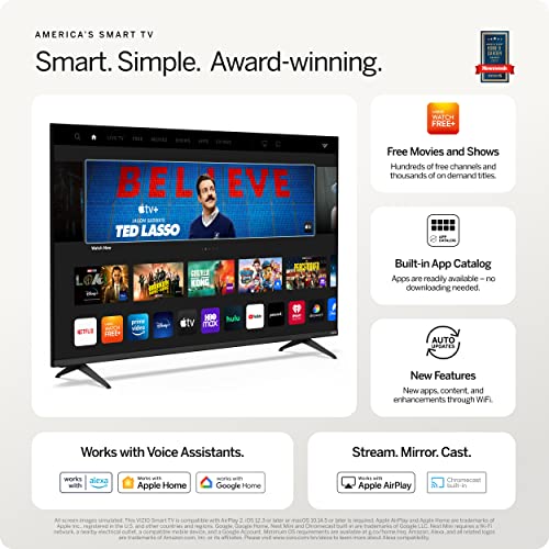 VIZIO 43-inch MQ6 Series 4K QLED HDR Smart TV w/Dolby Vision, WiFi 6E, Bluetooth Headphone Capable, AMD FreeSync & Alexa Compatibility, M43Q6M-K04, 2023 Model