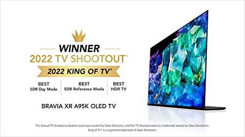 Sony 65 Inch 4K Ultra HD TV A95K Series: BRAVIA XR QD-OLED Smart Google TV with Dolby Vision HDR, Bluetooth, Wi-Fi, USB, Ethernet, HDMI and Exclusive Features for Playstation 5 XR65A95K- 2022 Model