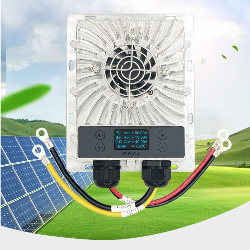 dsfen 600W Solar 10-30V Voltage Adjustable with LCD Display Maximum Power Point Tracking Photovoltaic Step-down Adapt to Various Batteries