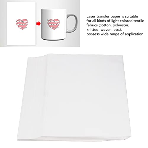 100pcs Lightweight Fabric Inkjet Printing Iron on White T-shirt A4 Sublimation Transfer Paper for Laser Printer For All Kinds of Light Color Textile Fabrics